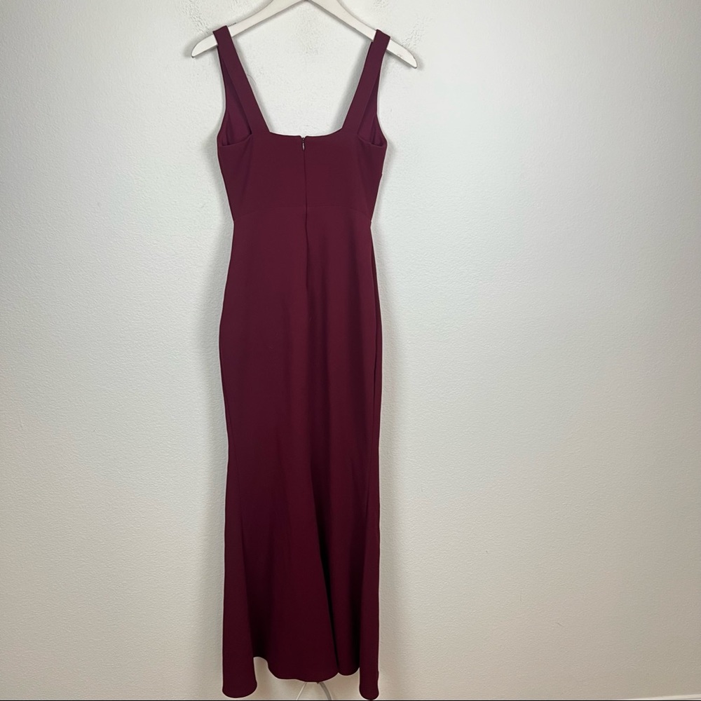 Bhldn Adena Burgundy Mermaid Square Neck Maxi Dress G… - Gem